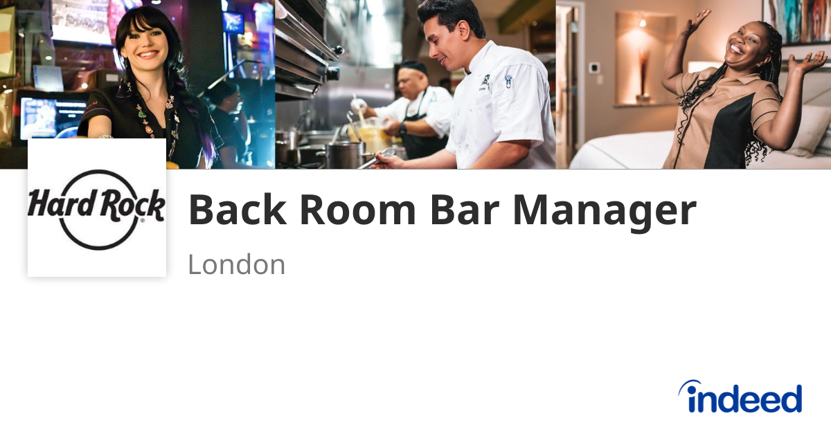 Back Room Bar Manager - London W1K 1QZ - Indeed.com
