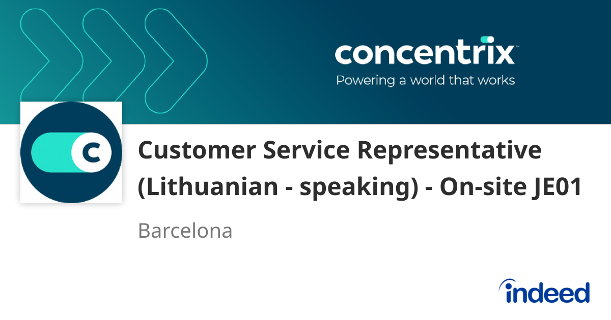 Customer Service Representative (Lithuanian - speaking) - On-site JE01 ...