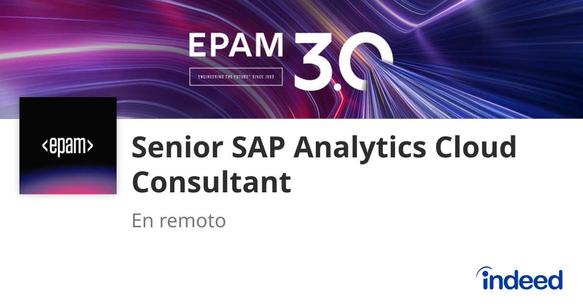 Senior SAP Analytics Cloud Consultant - En remoto - Indeed.com