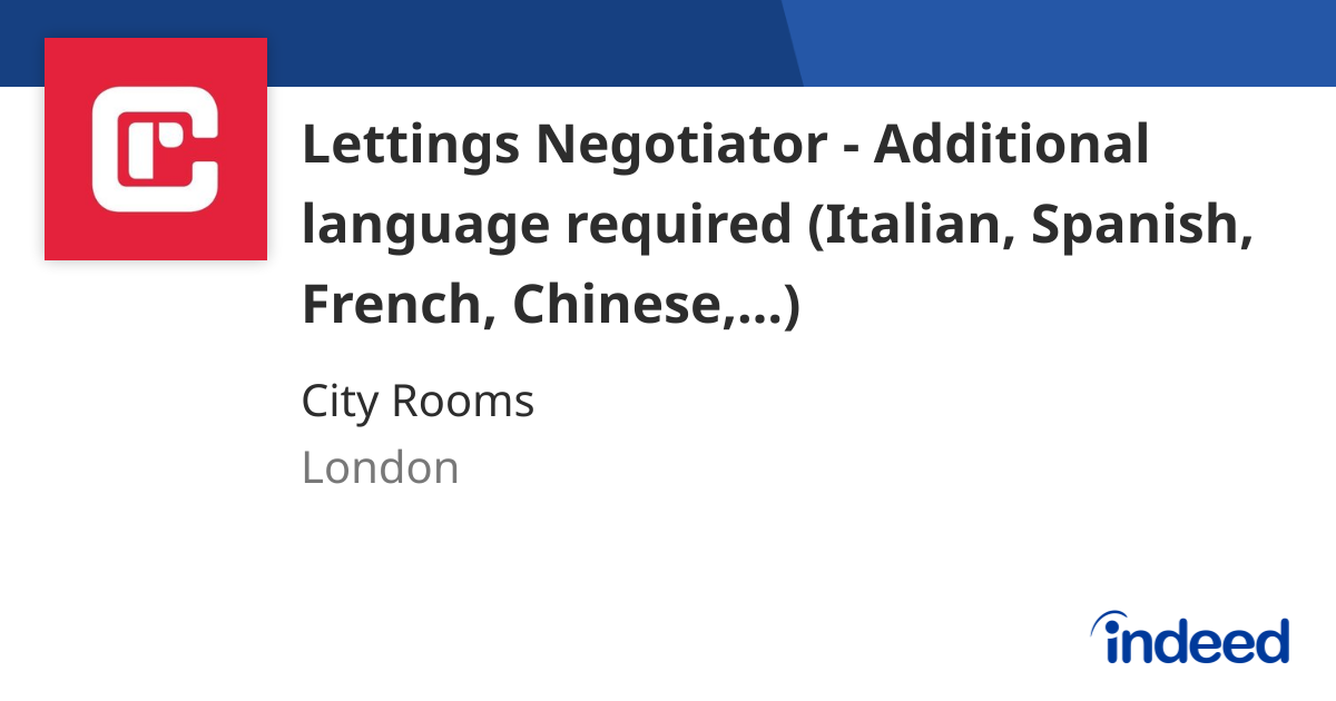Lettings Negotiator - Additional language required (Italian, Spanish ...