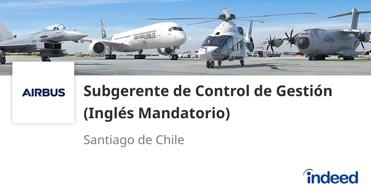 Subgerente de Control de Gestión (Inglés Mandatorio) - Santiago de ...