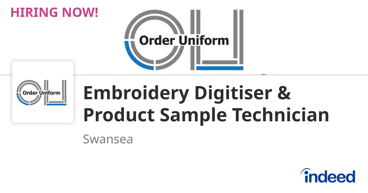 Embroidery Digitiser & Product Sample Technician - Swansea SA9 1SW ...