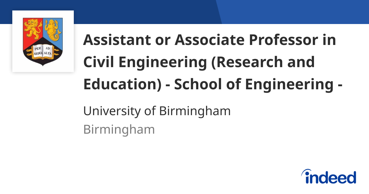 Assistant or Associate Professor in Civil Engineering (Research and ...
