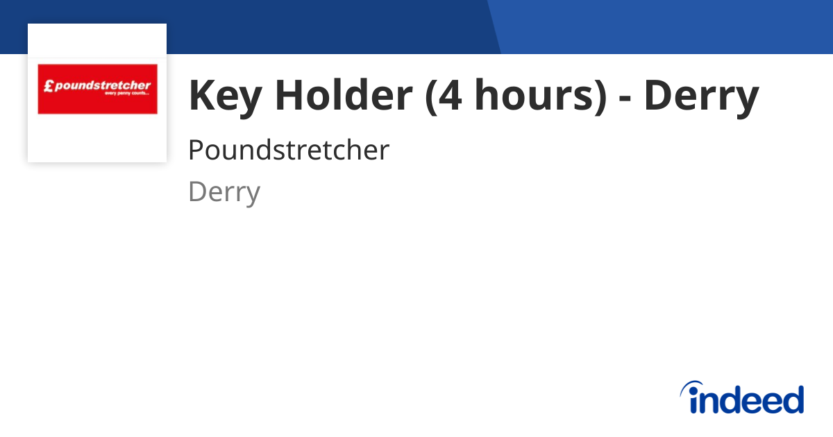 Key Holder (4 hours) - Derry - Derry BT48 8QN - Indeed.com