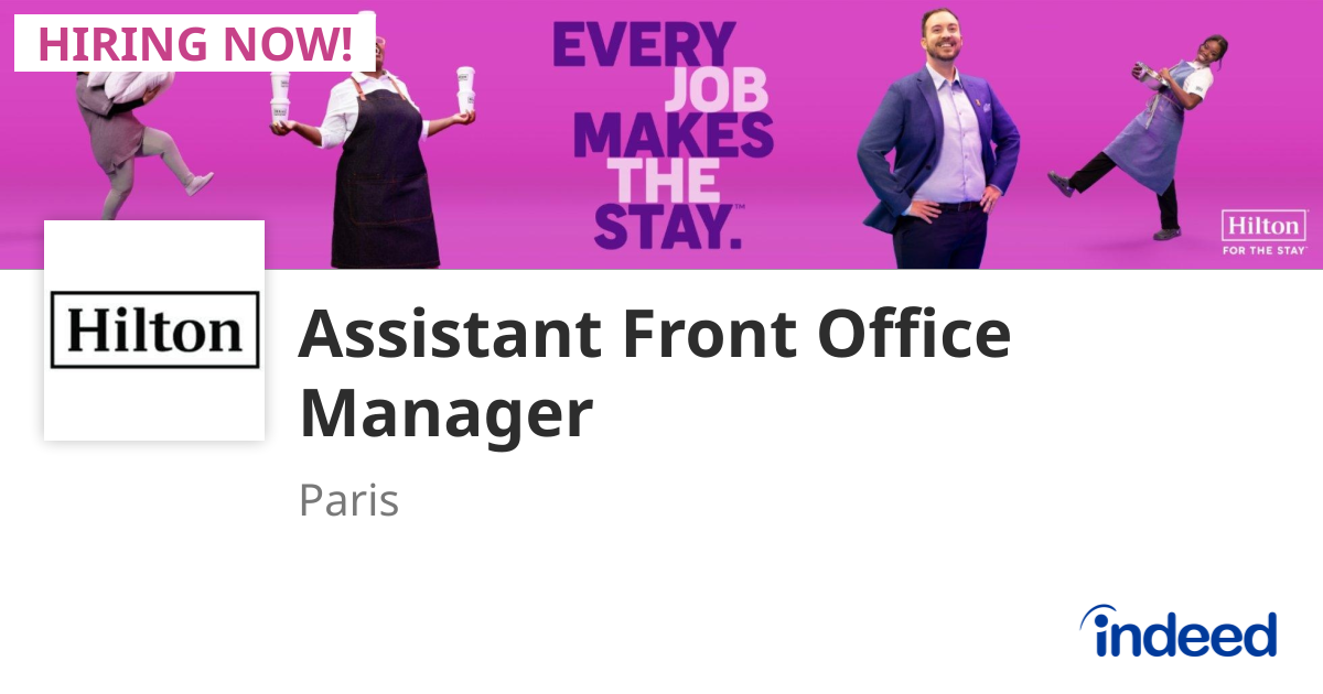 Assistant Front Office Manager - Paris (75) - Indeed.com