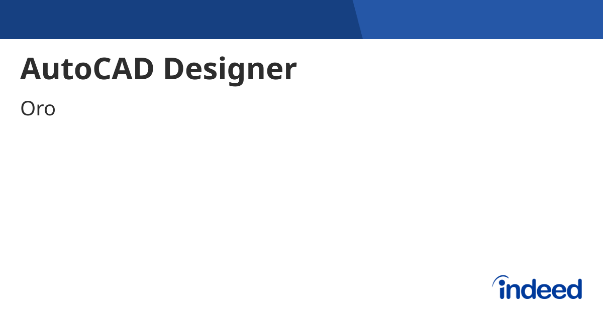 AutoCAD Designer - Hyderabad, Telangana - Indeed.com