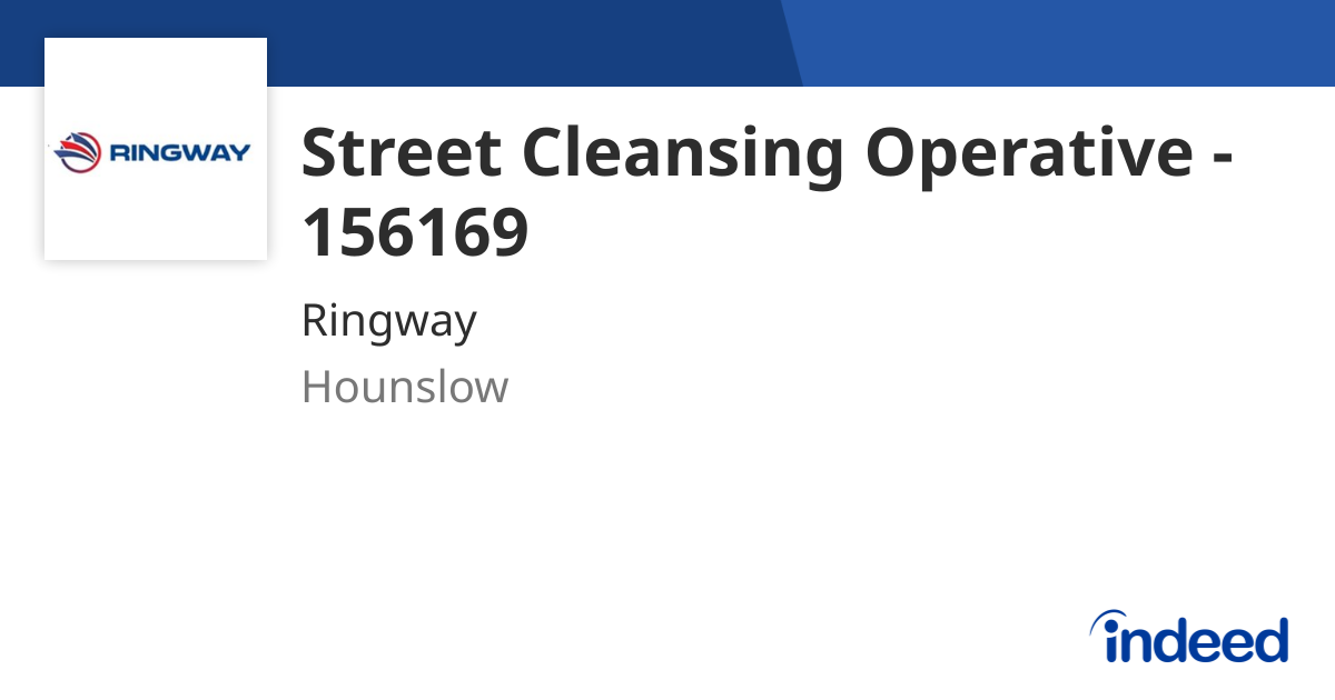 Street Cleansing Operative - 156169 - Hounslow - Indeed.com