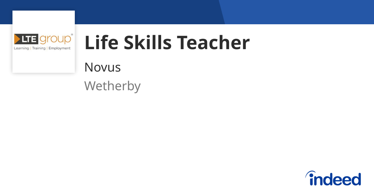 Life Skills Teacher - Wetherby - Indeed.com