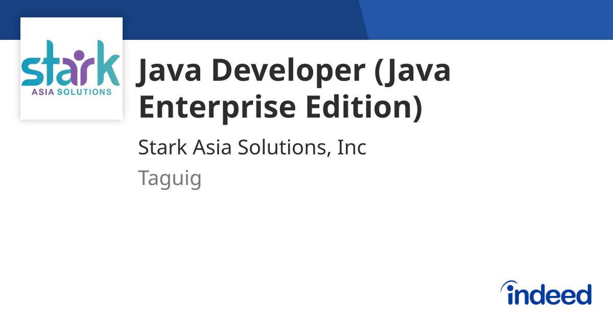 Java Developer (Java Enterprise Edition) - Taguig - Indeed.com