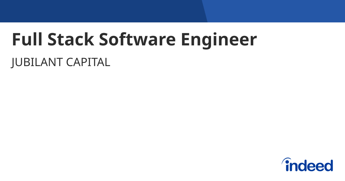 Full Stack Software Engineer - Rs Puram, Coimbatore, Tamil Nadu - Indeed.com