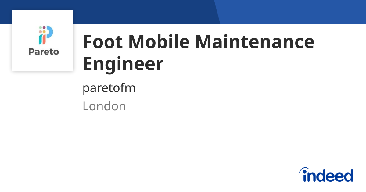 Foot Mobile Maintenance Engineer - London - Indeed.com