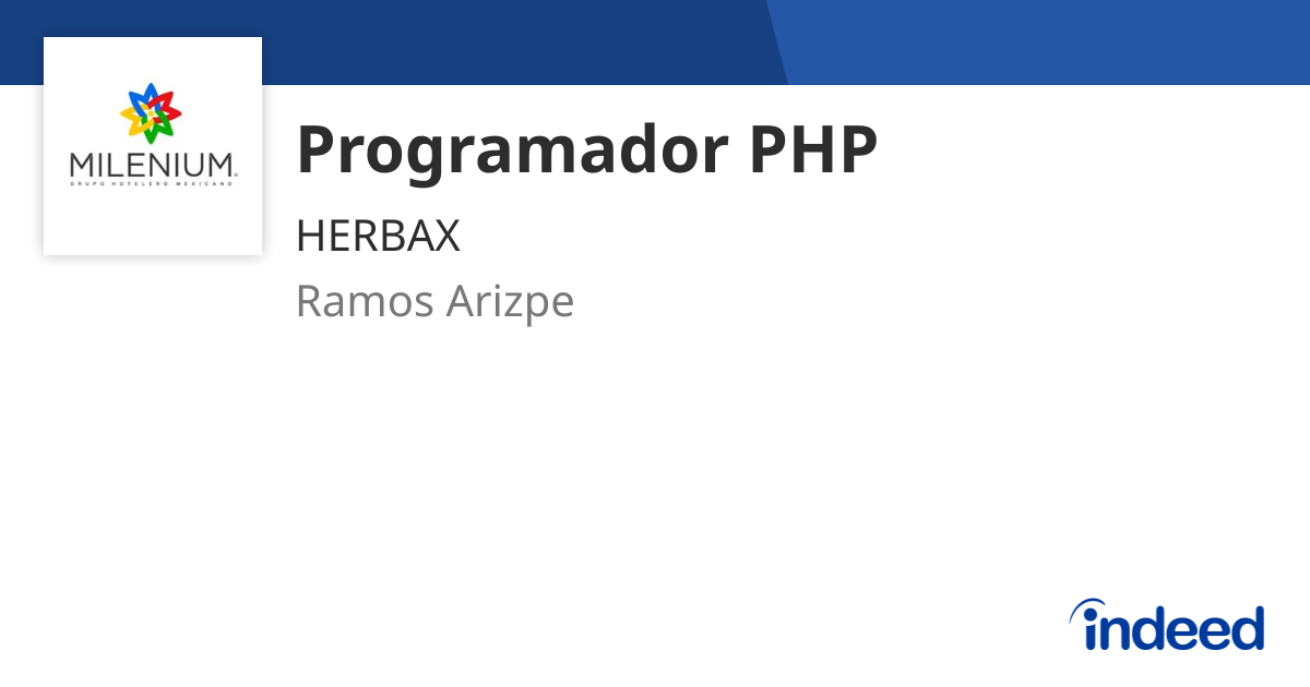 Programador PHP - Ramos Arizpe, Coah. - Indeed.com
