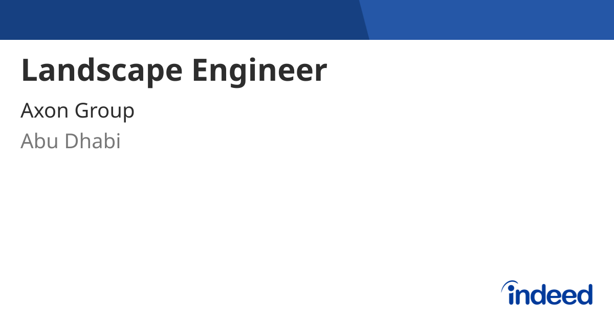 Landscape Engineer - Abu Dhabi - Indeed.com