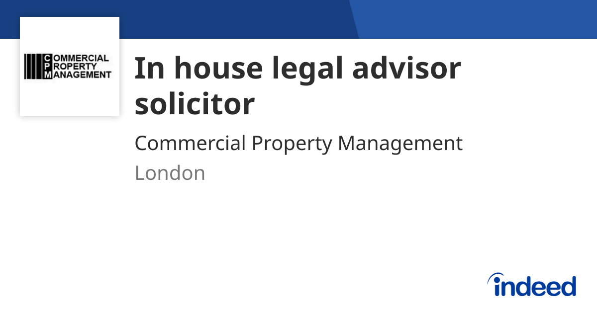 In house legal advisor solicitor - London SW1Y 5AT - Indeed.com