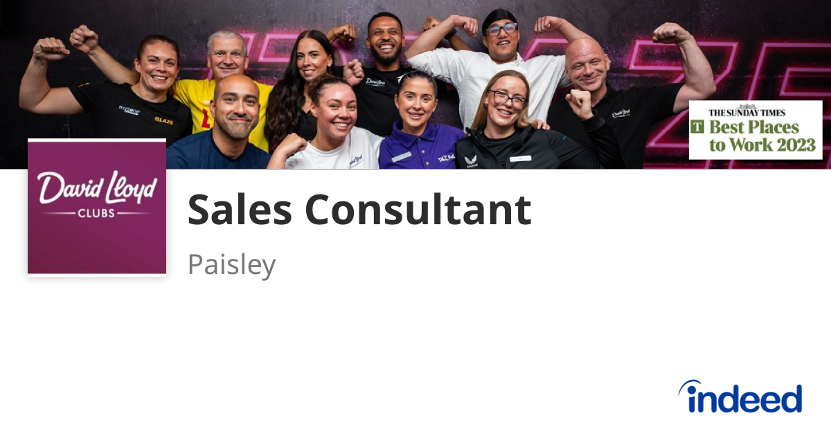 Sales Consultant - Paisley PA4 0RA - Indeed.com