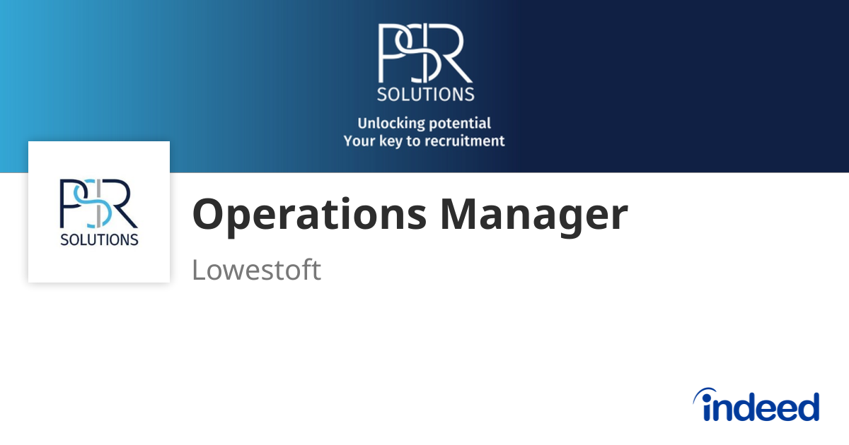 Operations Manager - Lowestoft - Indeed.com
