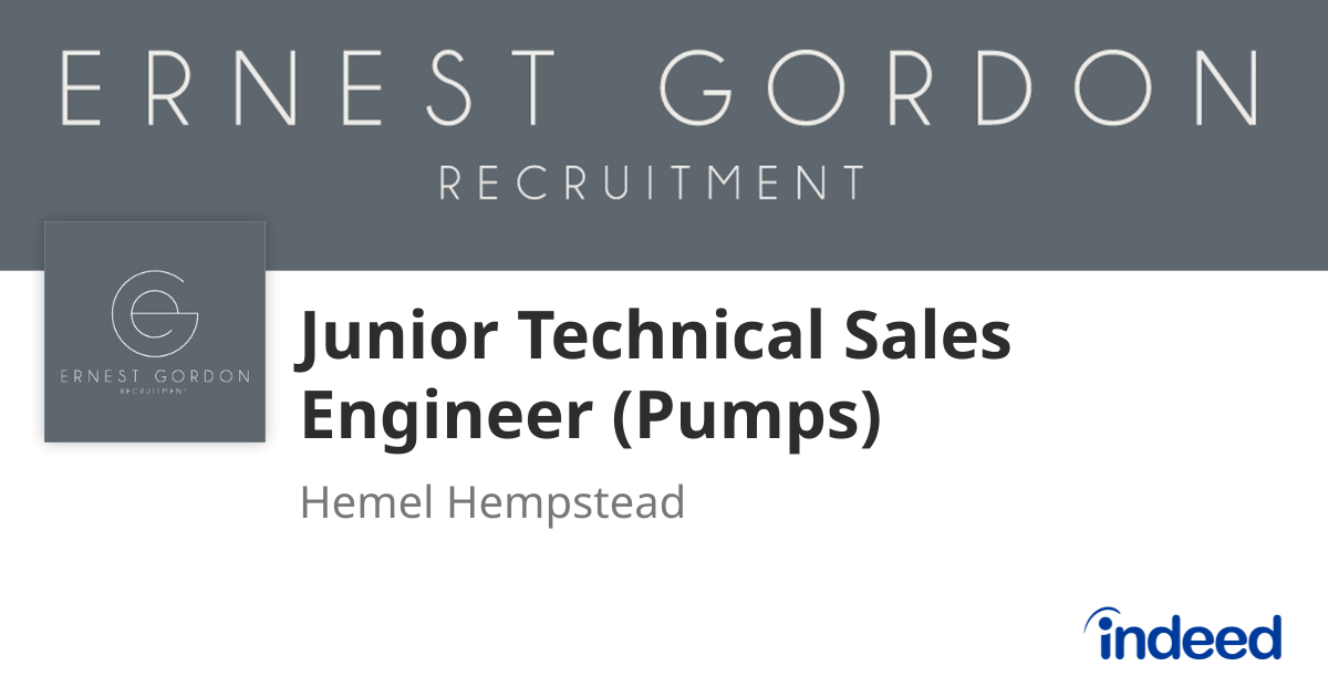 Junior Technical Sales Engineer (Pumps) - Hemel Hempstead - Indeed.com