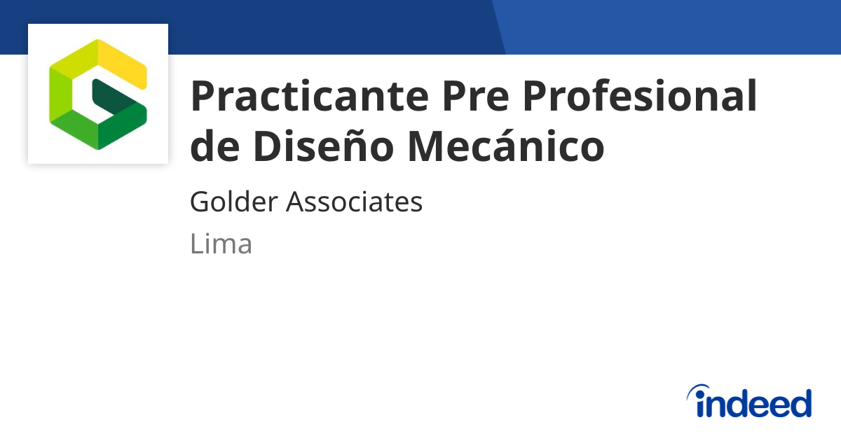 Practicante Técnico de Diseño Mecánico - Lima, Lima - Indeed.com