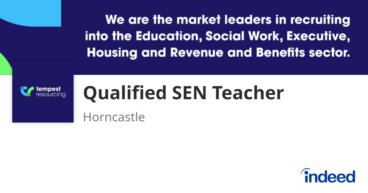 Qualified SEN Teacher - Horncastle - Indeed.com