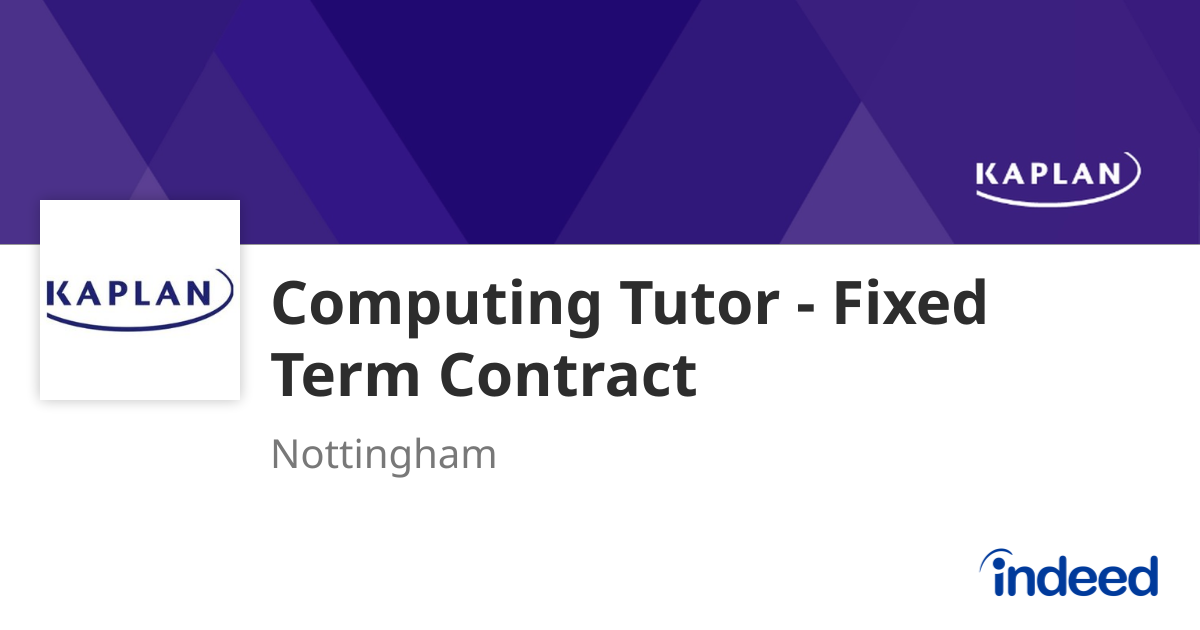 Computing Tutor - Fixed Term Contract - Nottingham - Indeed.com
