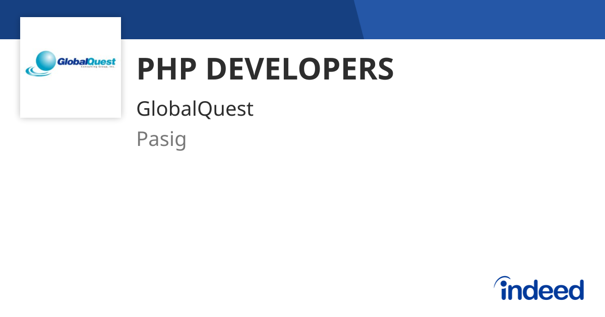 PHP DEVELOPERS - Pasig - Indeed.com