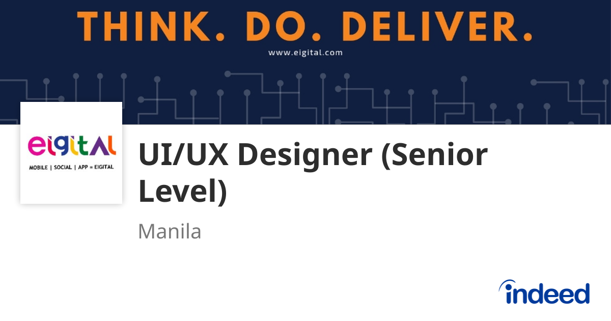 UI/UX Designer (Senior Level) - Manila - Indeed.com