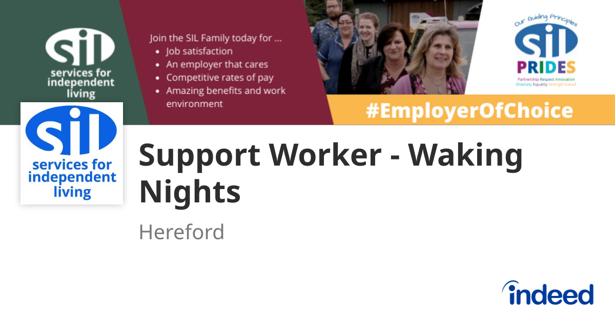 Support Worker - Waking Nights - Hereford - Indeed.com