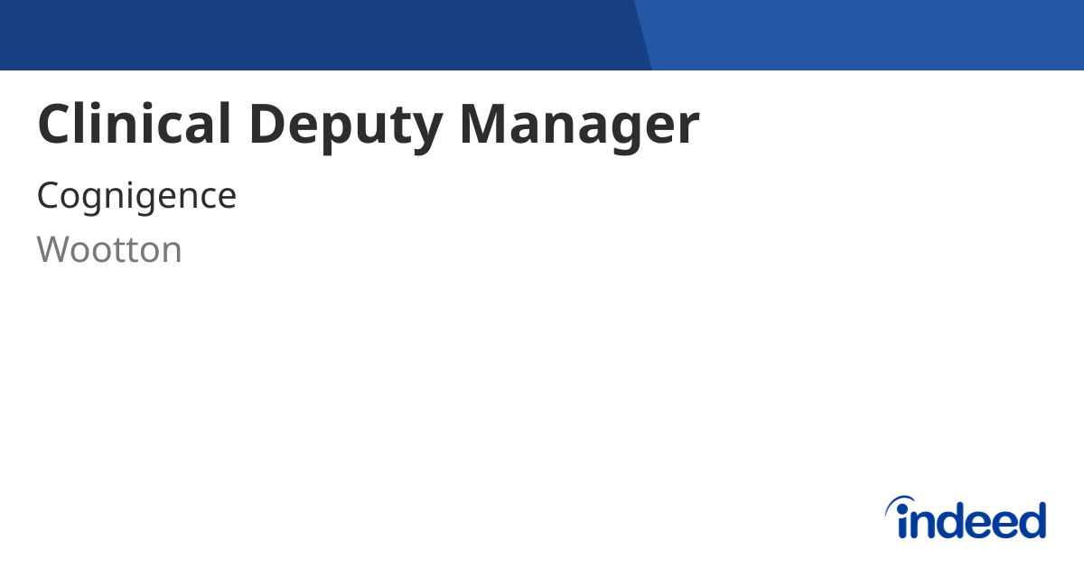 Clinical Deputy Manager - Wootton PO33 - Indeed.com