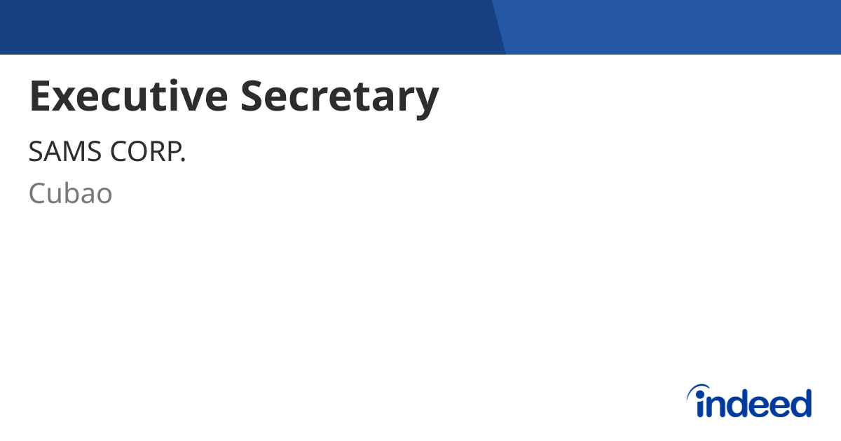 Executive Secretary - Cubao - Indeed.com