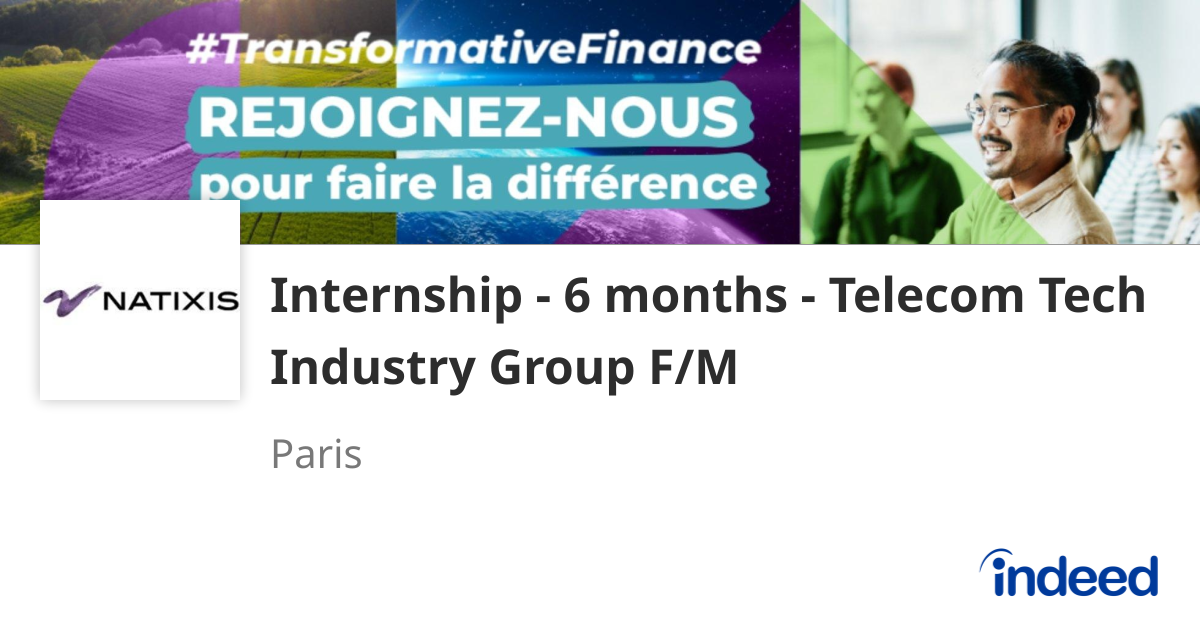 Internship - 6 months - Telecom Tech Industry Group F/M - 75013 Paris ...