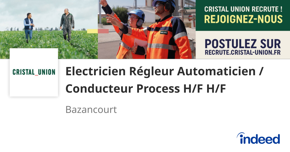 Electricien Régleur Automaticien / Conducteur Process H/F H/F ...