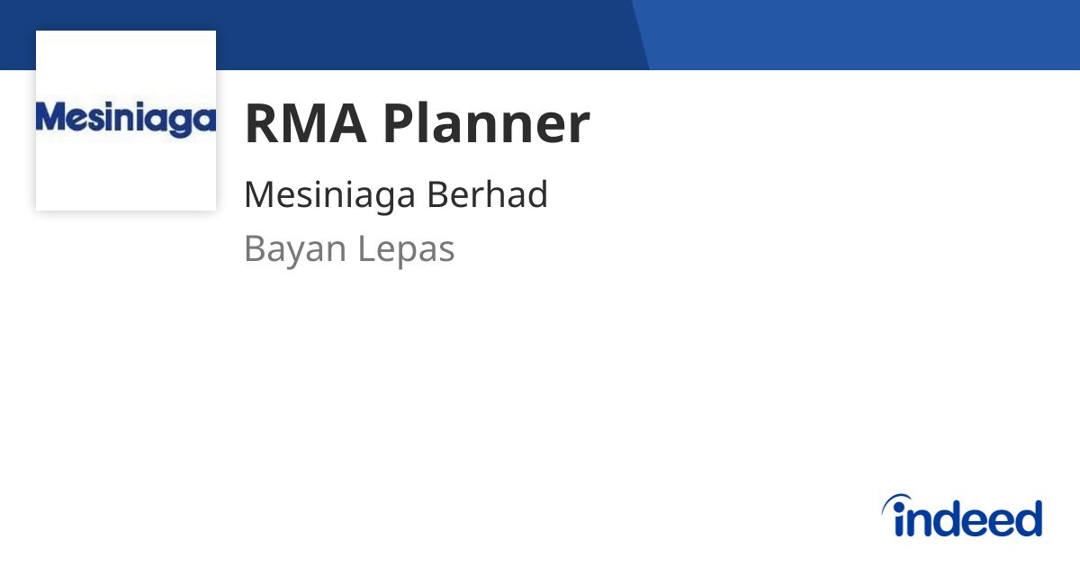 RMA Planner - Bayan Lepas - Indeed.com