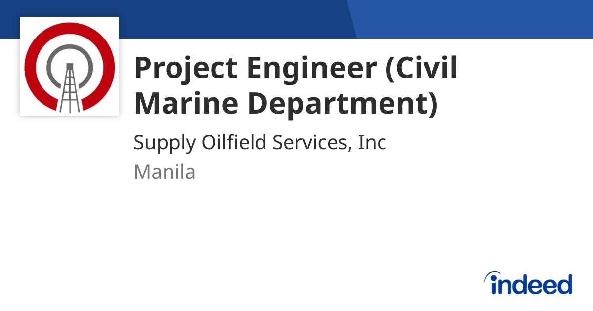 Project Engineer (Civil Marine Department) - Manila - Indeed.com