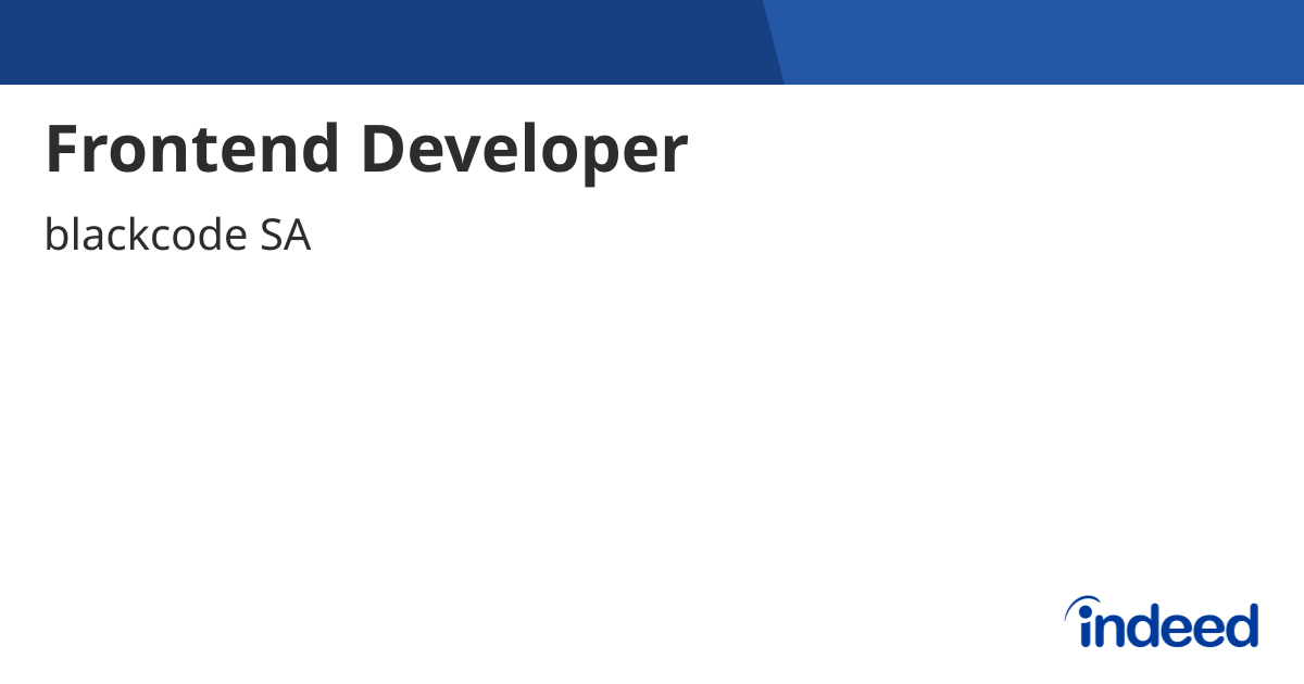 Frontend Developer - Pakistan - Indeed.com
