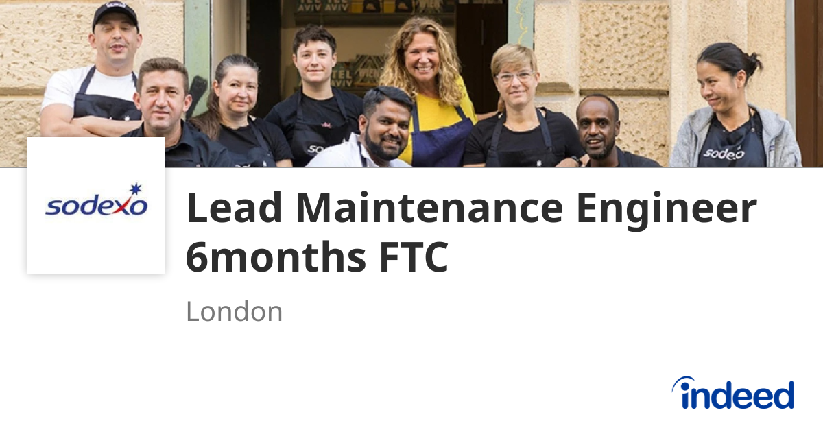 Lead Maintenance Engineer 6months FTC - London SE10 9LS - Indeed.com