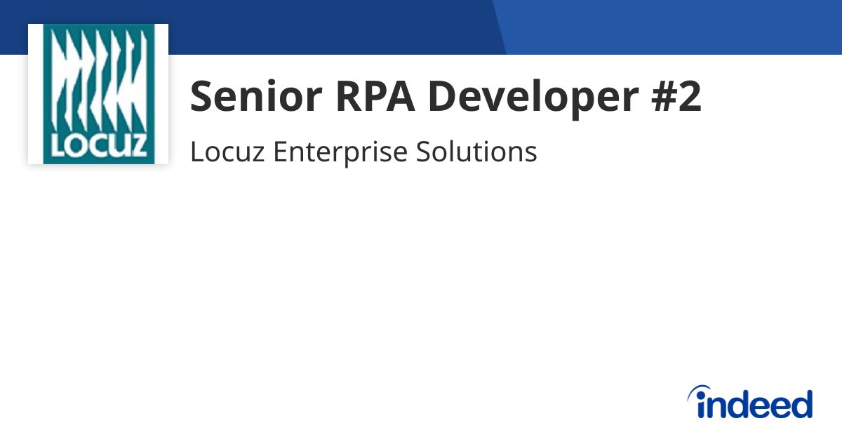 Senior RPA Developer #2 - Madhapur, Hyderabad, Telangana - Indeed.com