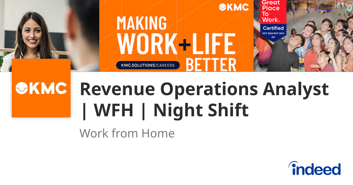 Revenue Operations Analyst | WFH | Night Shift - Work from Home - Indeed.com