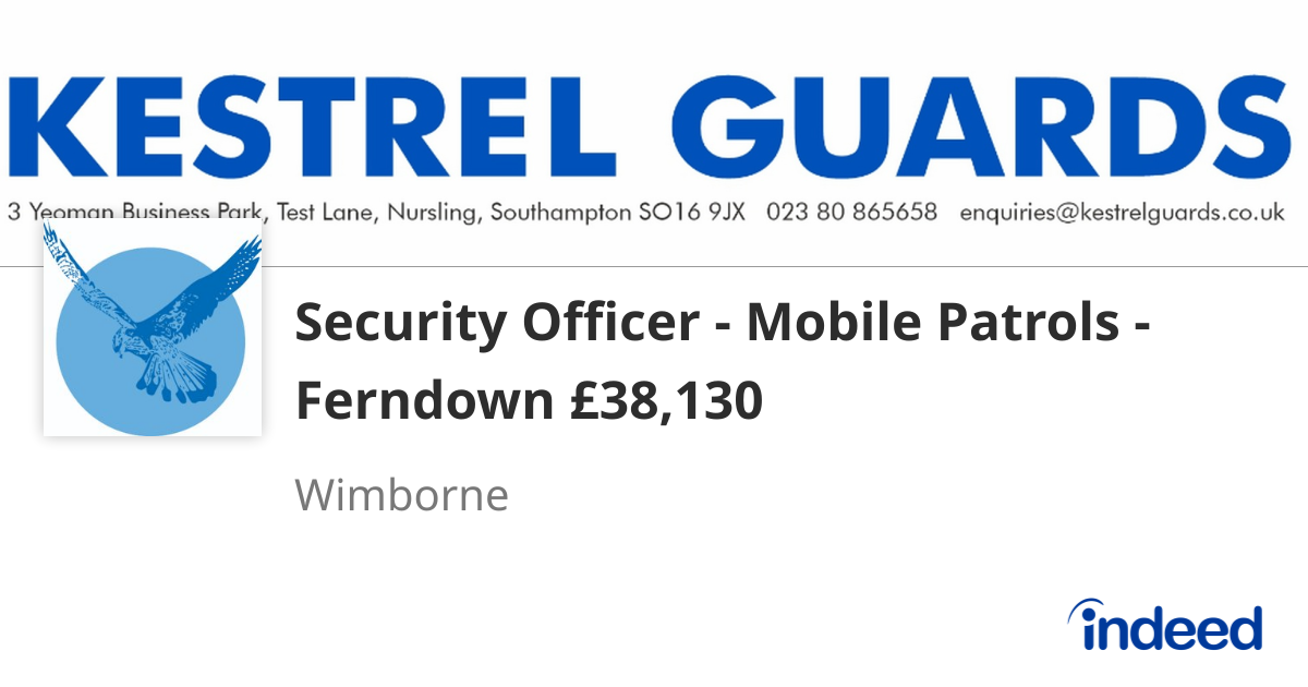 Security Officer - Mobile Patrols - Ferndown £38,130 - Wimborne BH21 ...