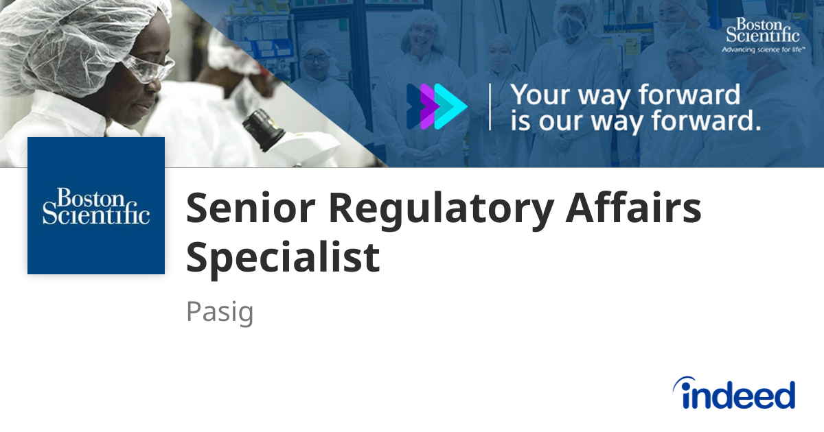 Senior Regulatory Affairs Specialist - Pasig - Indeed.com