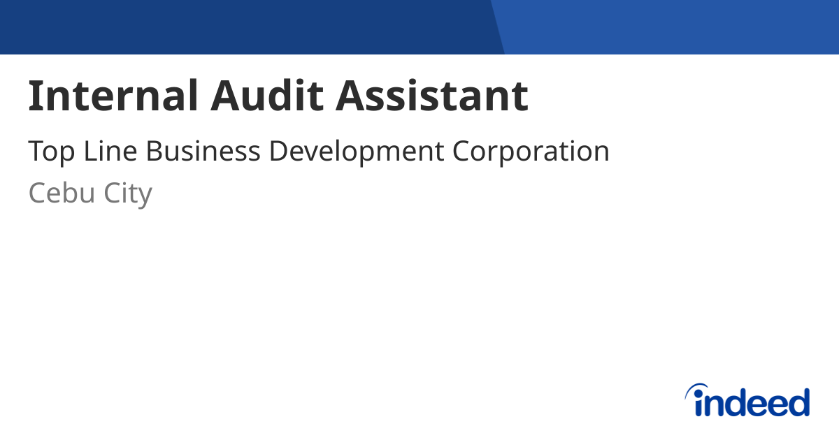 Internal Audit Assistant - Cebu City - Indeed.com
