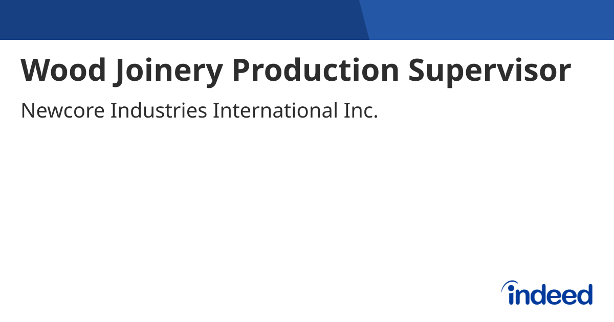 Wood Joinery Production Supervisor - Rizal - Indeed.com