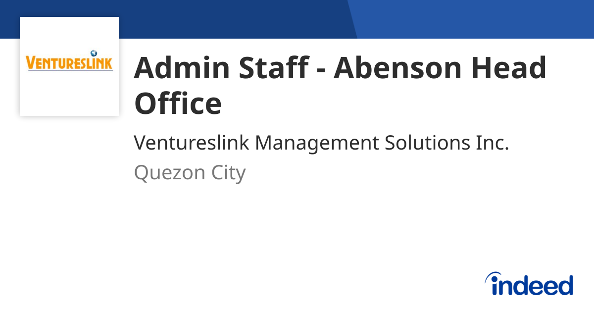 Admin Staff - Abenson Head Office - Quezon City - Indeed.com