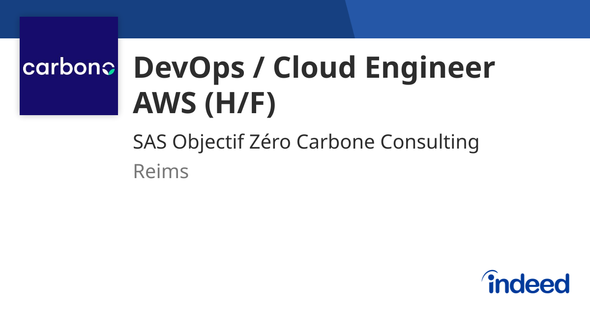 DevOps / Cloud Engineer AWS (H/F) - 51100 Reims - Indeed.com
