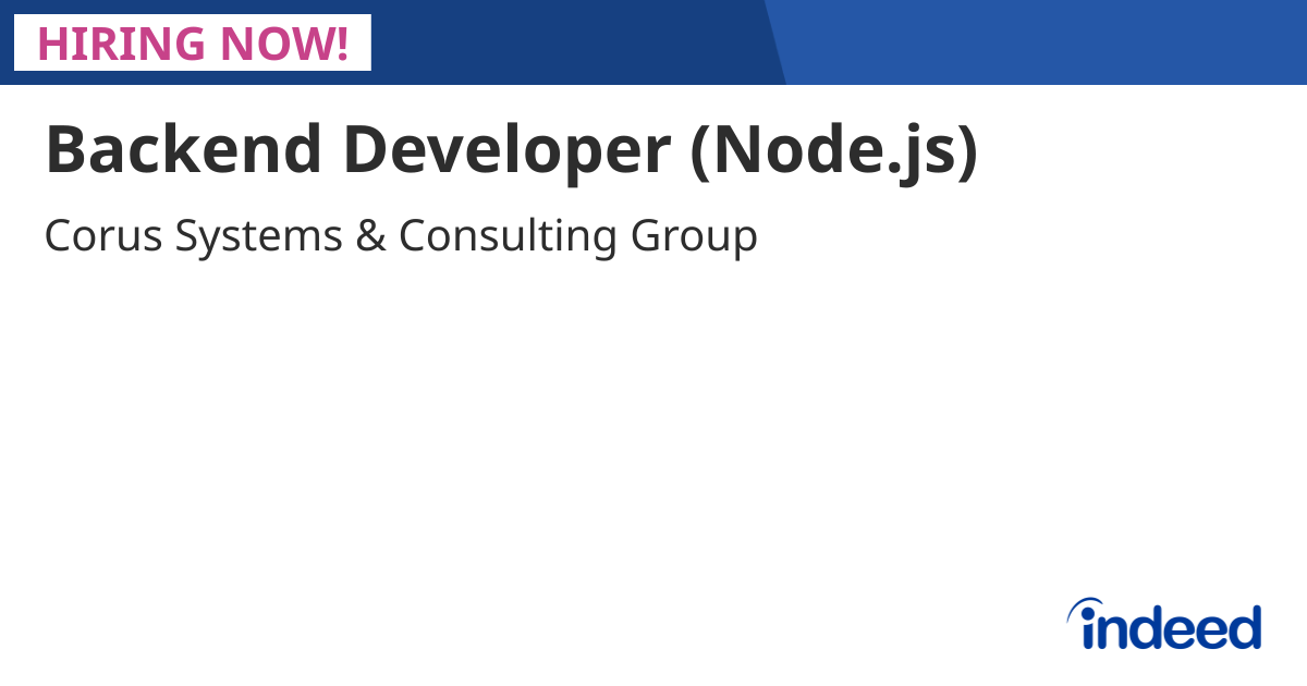 Backend Developer (Node.js) - España - Indeed.com