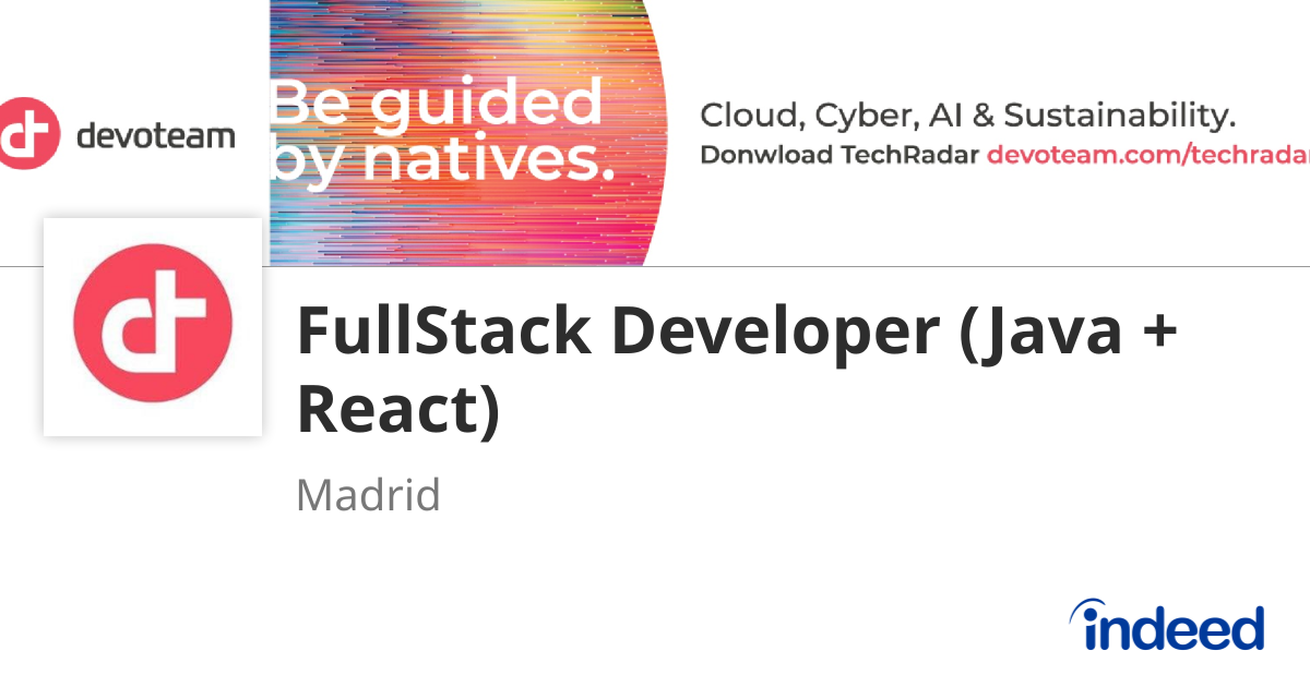 FullStack Developer (Java + React) - Madrid, Madrid provincia - Indeed.com