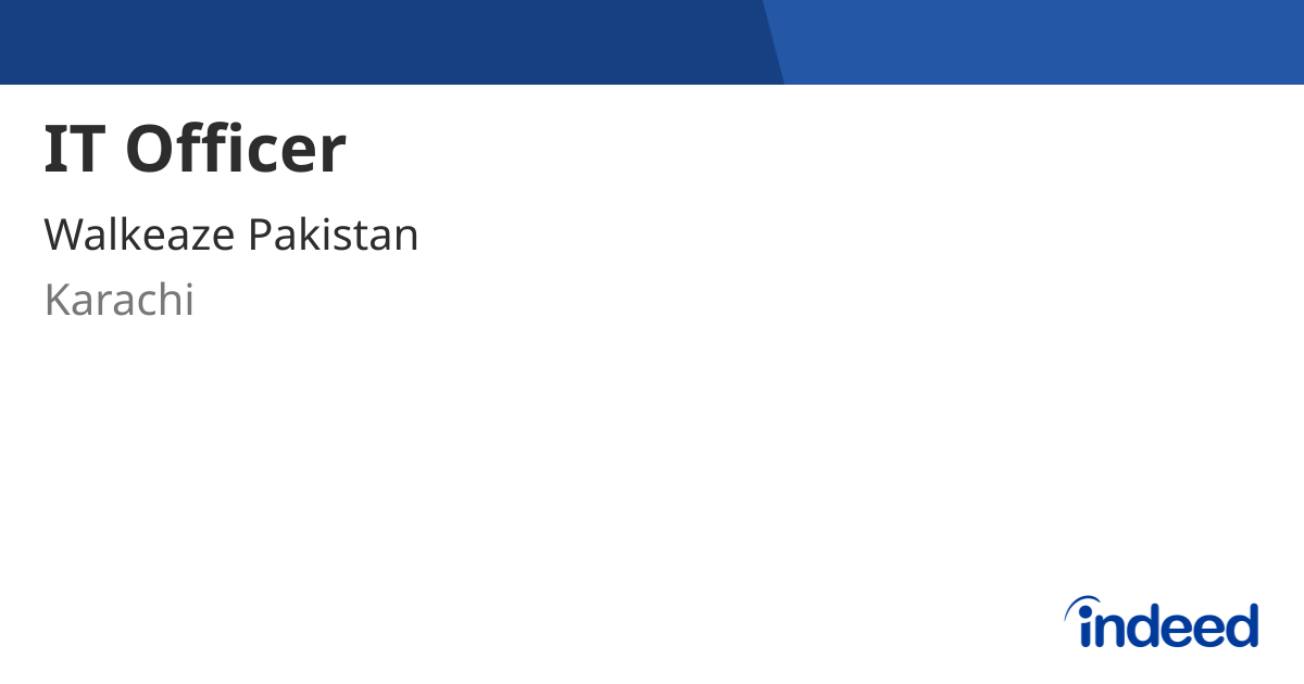 IT Officer - Karachi - Indeed.com