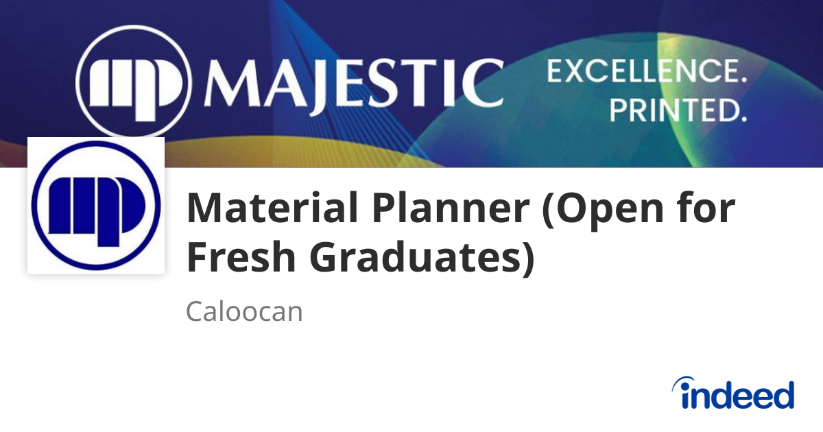 Material Planner (Open for Fresh Graduates) - Caloocan - Indeed.com
