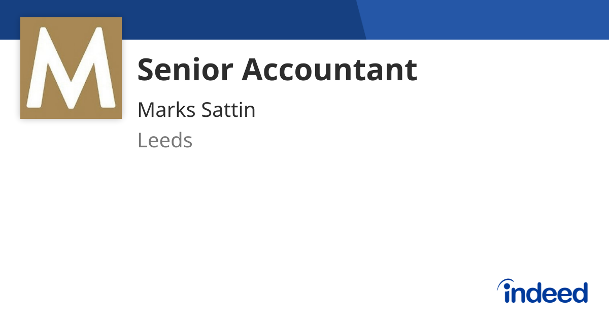 Senior Accountant - Leeds - Indeed.com