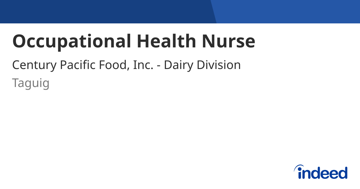 Occupational Health Nurse - Taguig - Indeed.com
