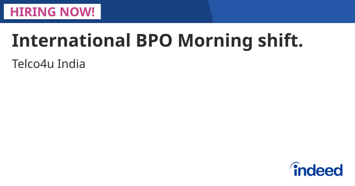 International BPO Morning shift. - Kolkata Mint, Kolkata, West Bengal ...